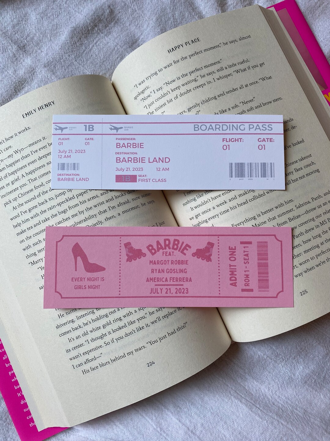 Barbie Land Boarding Pass Bookmark Customizable Barbie - Etsy