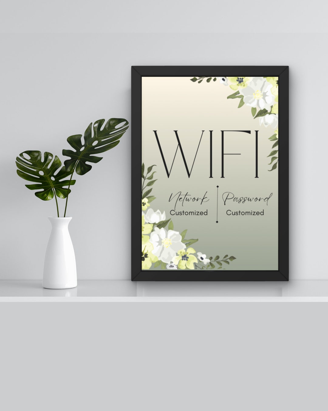 Printable Wi-fi Sign Template, Digital Wifi Template File - Etsy