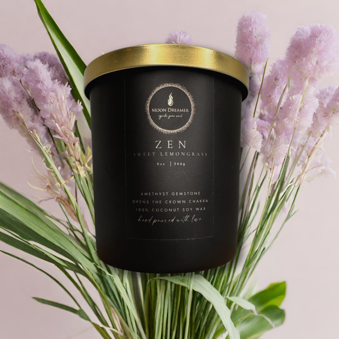 Zen Intention Candle With Premium Coconut Soy Wax, Non Toxic Fragrance ...