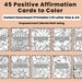 Printable Positive Affirmation Cards to Color Empowering - Etsy UK