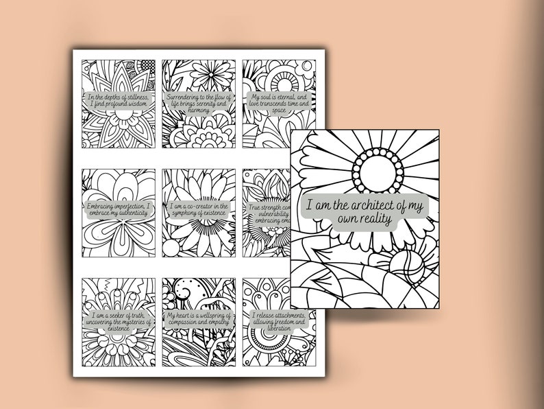 Printable Positive Affirmation Cards to Color Empowering Affirmations ...