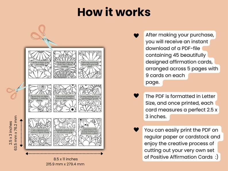 Printable Positive Affirmation Cards to Color Empowering Affirmations ...