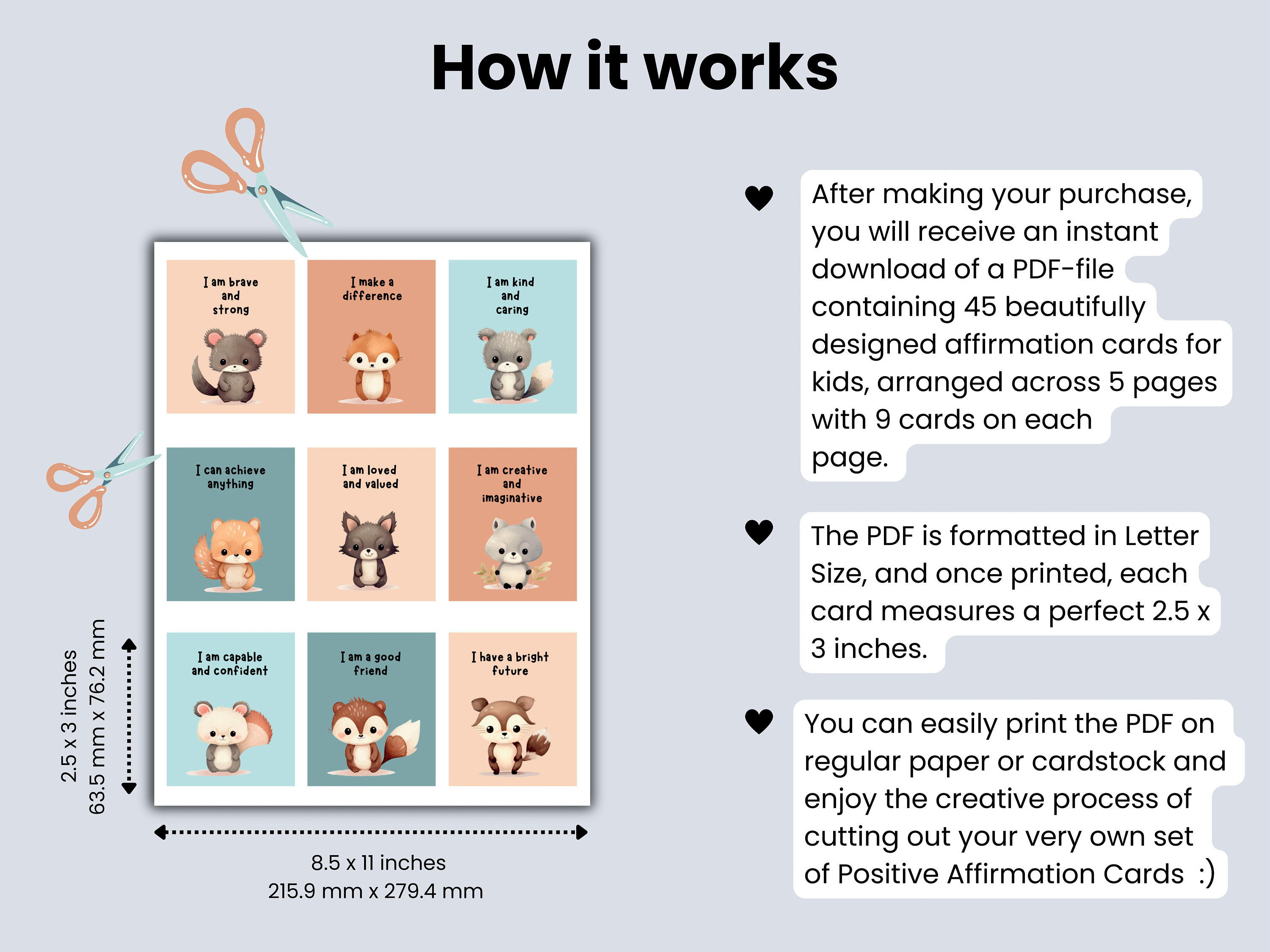 45 Printable Positive Affirmation Cards for Kids, Empowering Kids ...