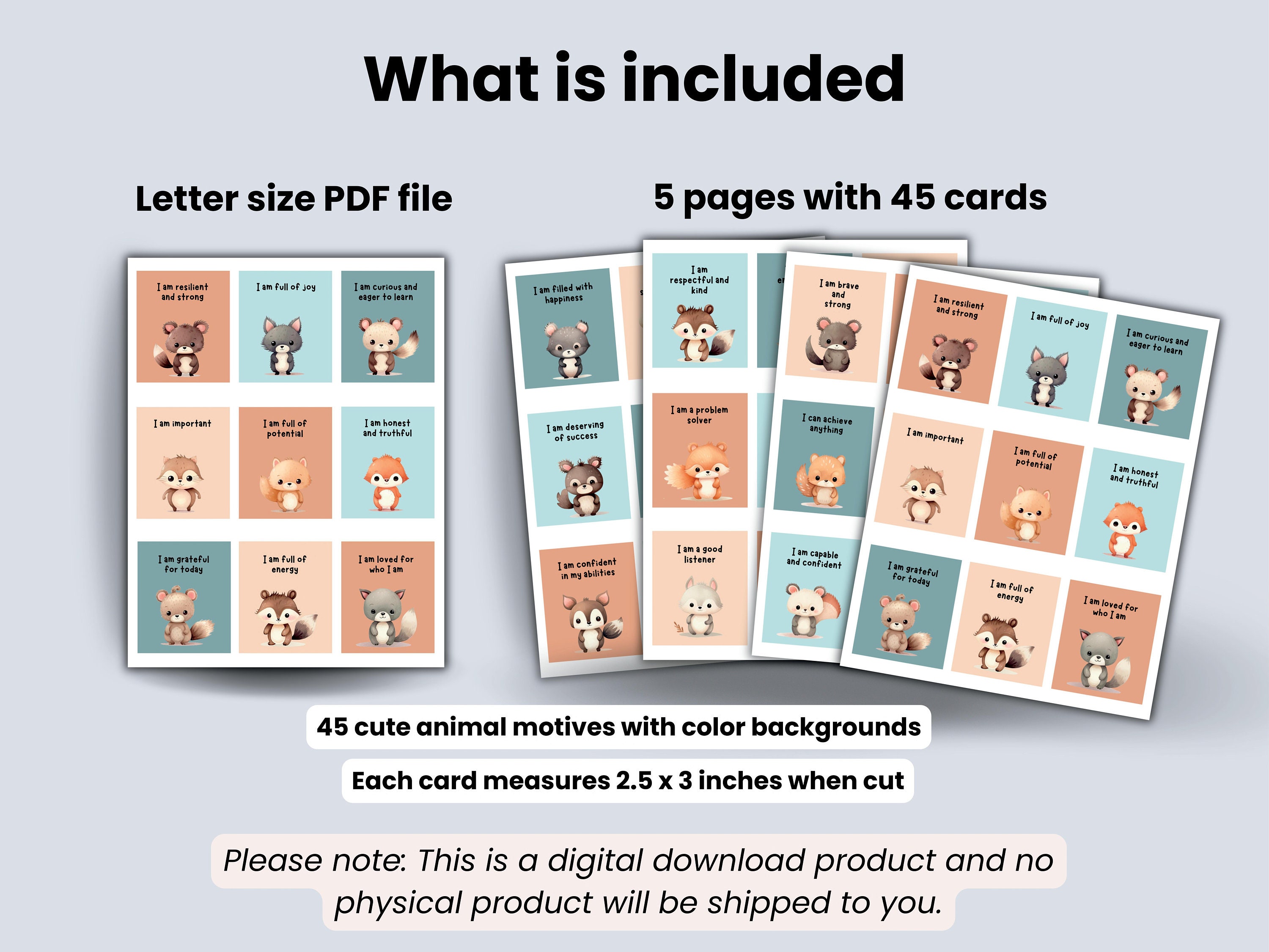 45 Printable Positive Affirmation Cards for Kids, Empowering Kids ...