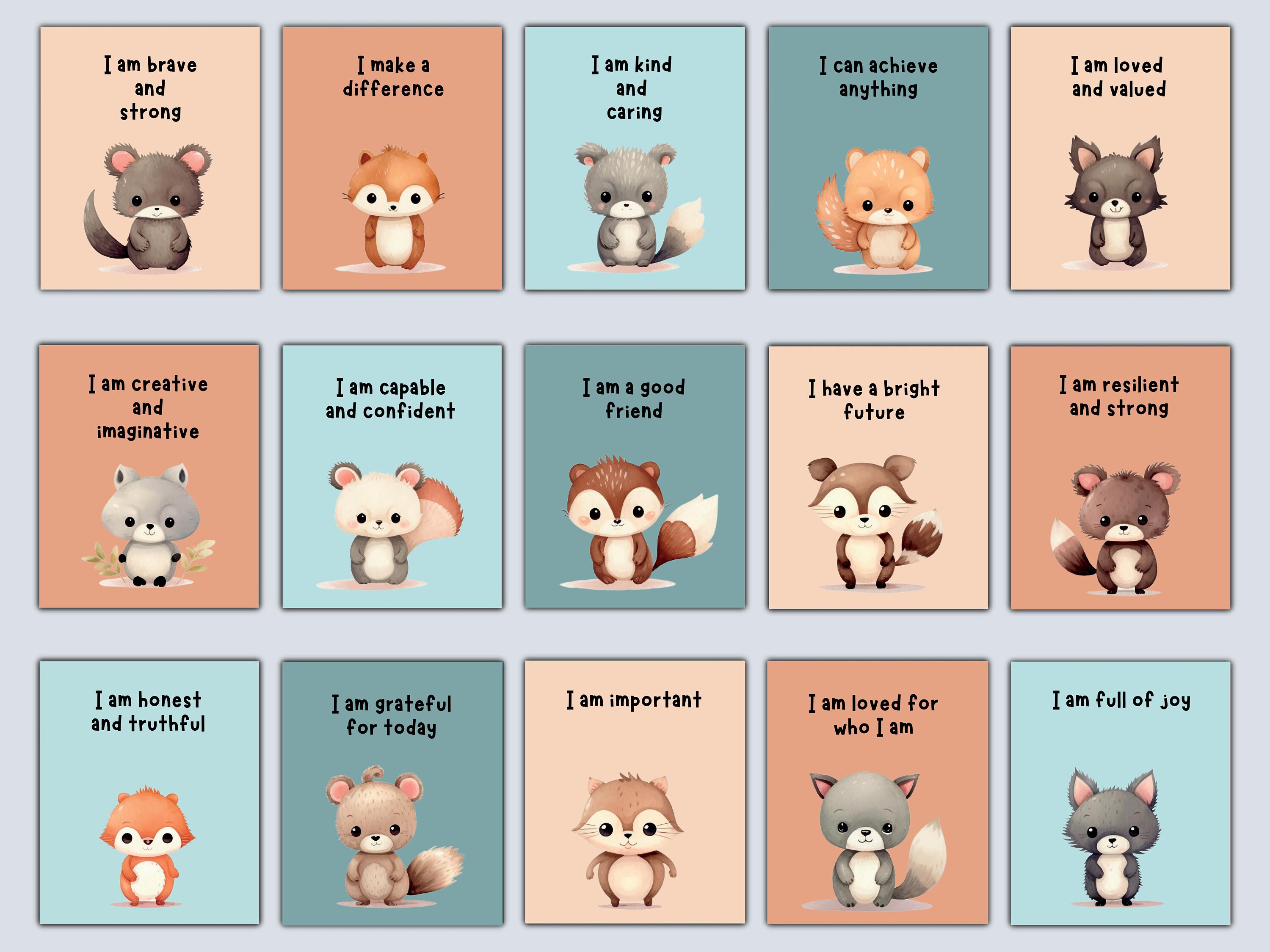 45 Printable Positive Affirmation Cards for Kids, Empowering Kids ...