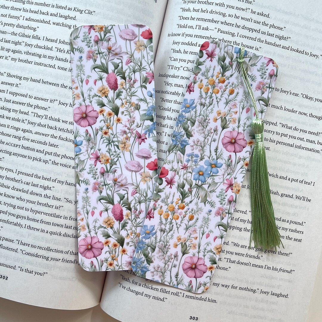 Pastel Wildflowers Laminated Bookmark | Book Club Bookmark | Bookish ...