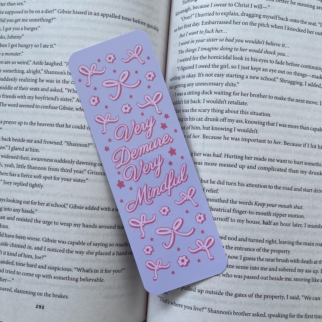 Very Mindful Very Demure Laminated Bookmark | Handmade Bookmark | Book ...