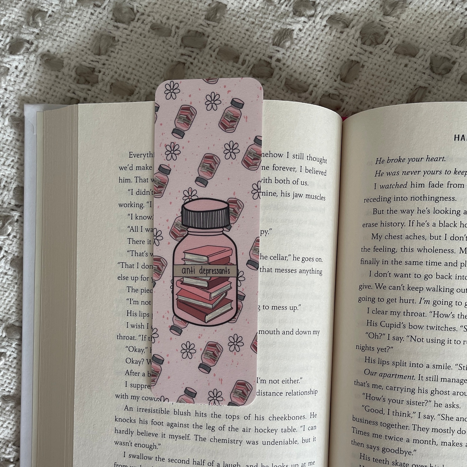 Anti Depressant Book Laminated Bookmark | Handmade Bookmark | Book Club ...