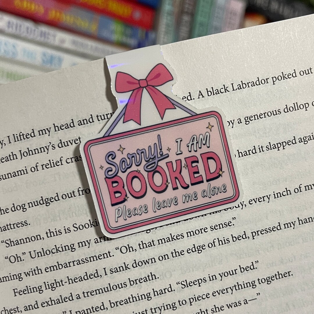 Sorry I'm Booked | Holographic Magnetic Bookmark | Book Club Bookmark ...