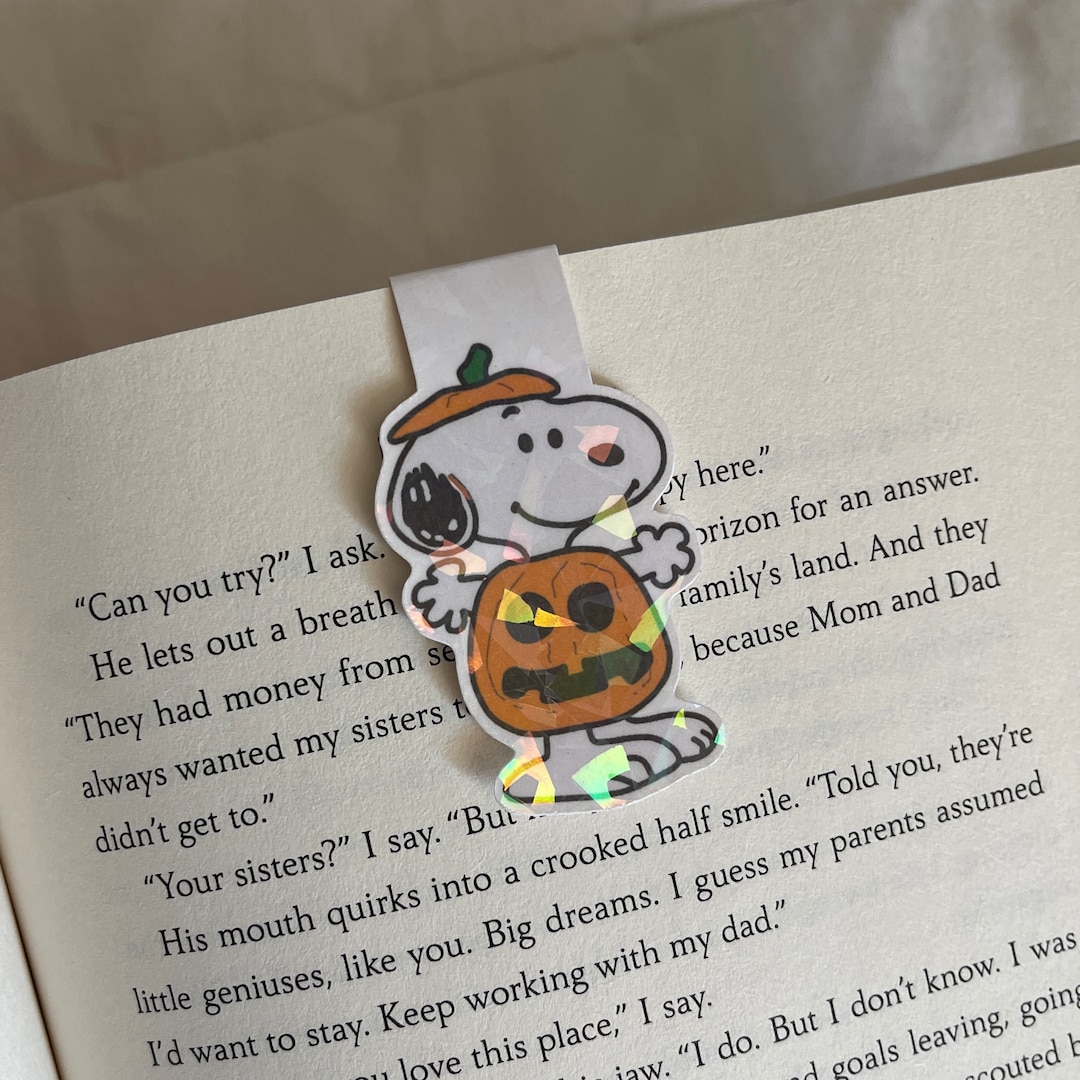 Snoopy Pumpkin Bookmark Magnetic Bookmark Holographic Bookmark Bookish ...