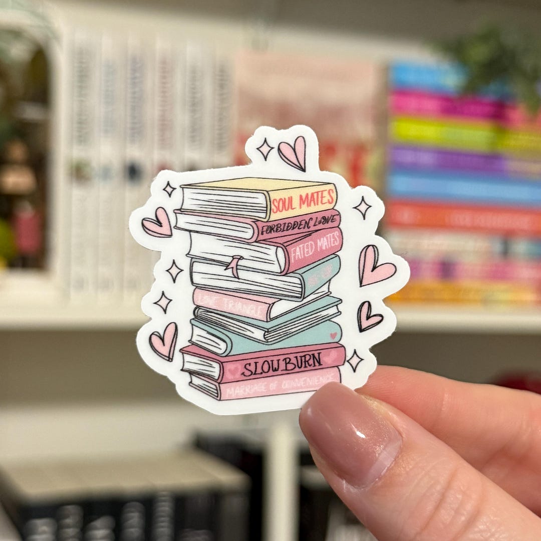 Romance Book Stack | Waterproof Sticker | Kindle Sticker | E-reader ...