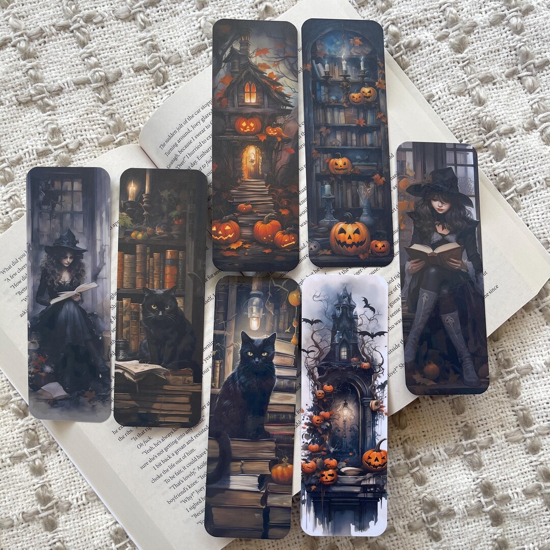 Spooky Halloween Laminated Bookmark Handmade Bookmark Double Sided ...