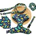 Dinosaur Dog Harness Set, Collar, Leash, Bandana, Scrunchie - Etsy