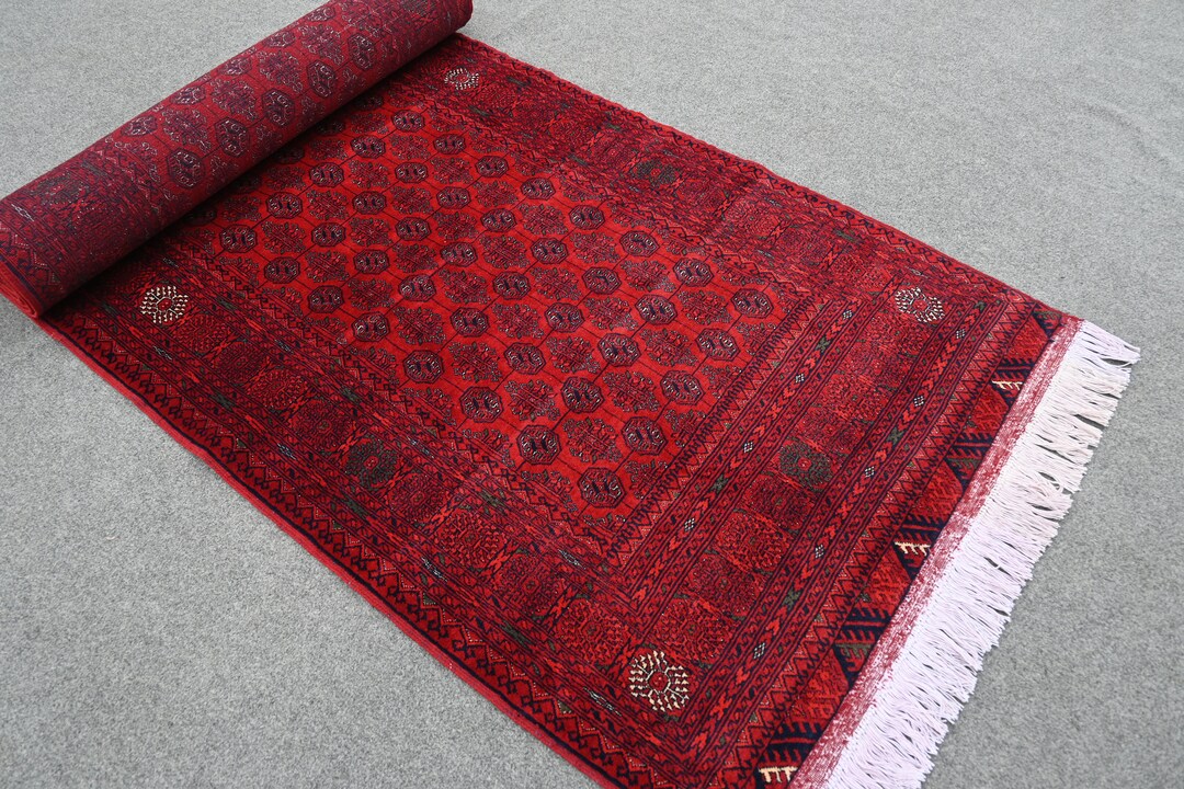 3x10 Ft Top Quality Runner Rug- 3.4x9.7 Ft Turkmen Biljik Mowri Gull ...