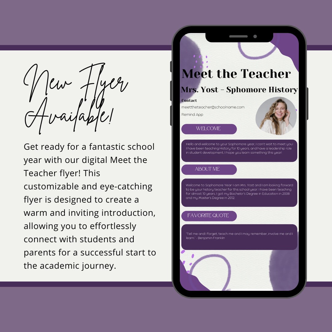 Meet the Teacher Template Editable and Customizable Meet the - Etsy