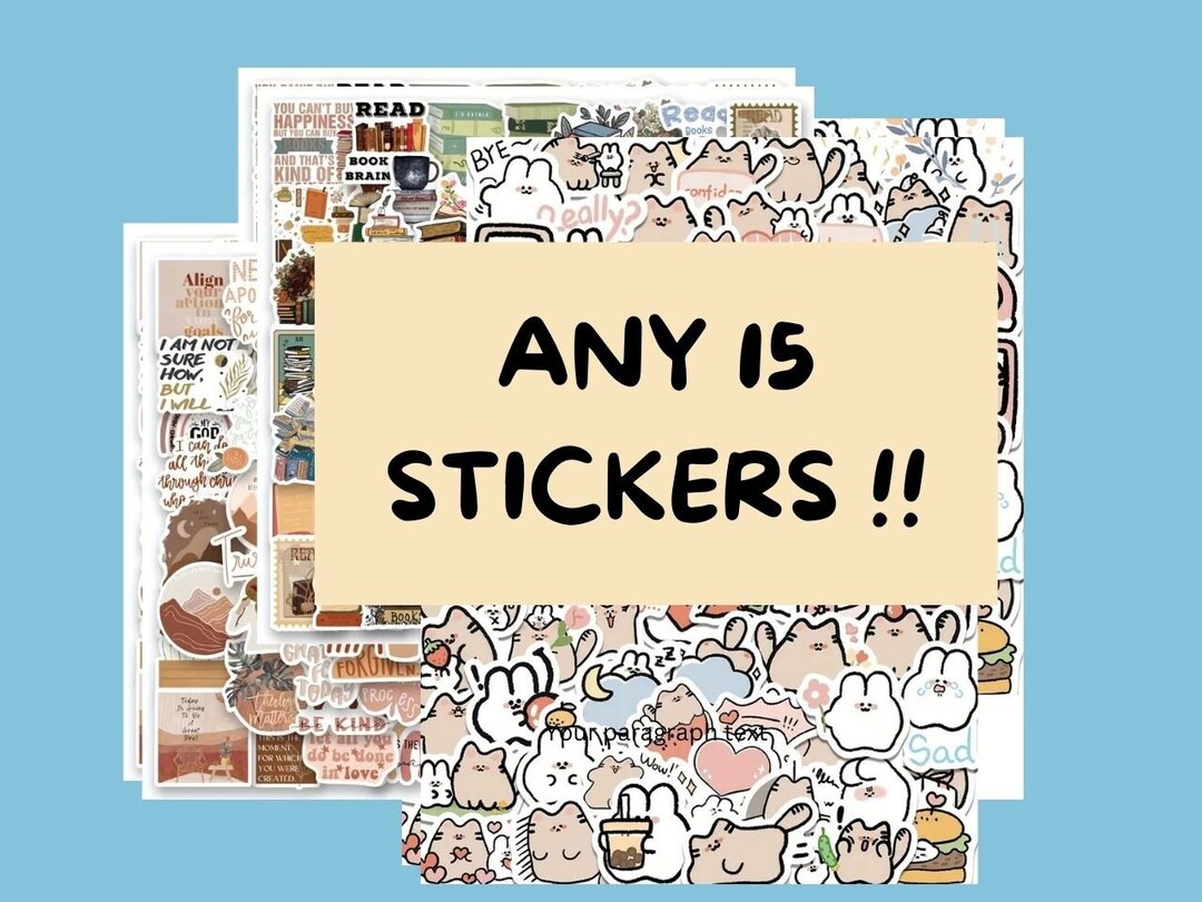 Any 15 Sticker Pack, Sticker Pack, Laptop Sticker, Tumbler Sticker ...