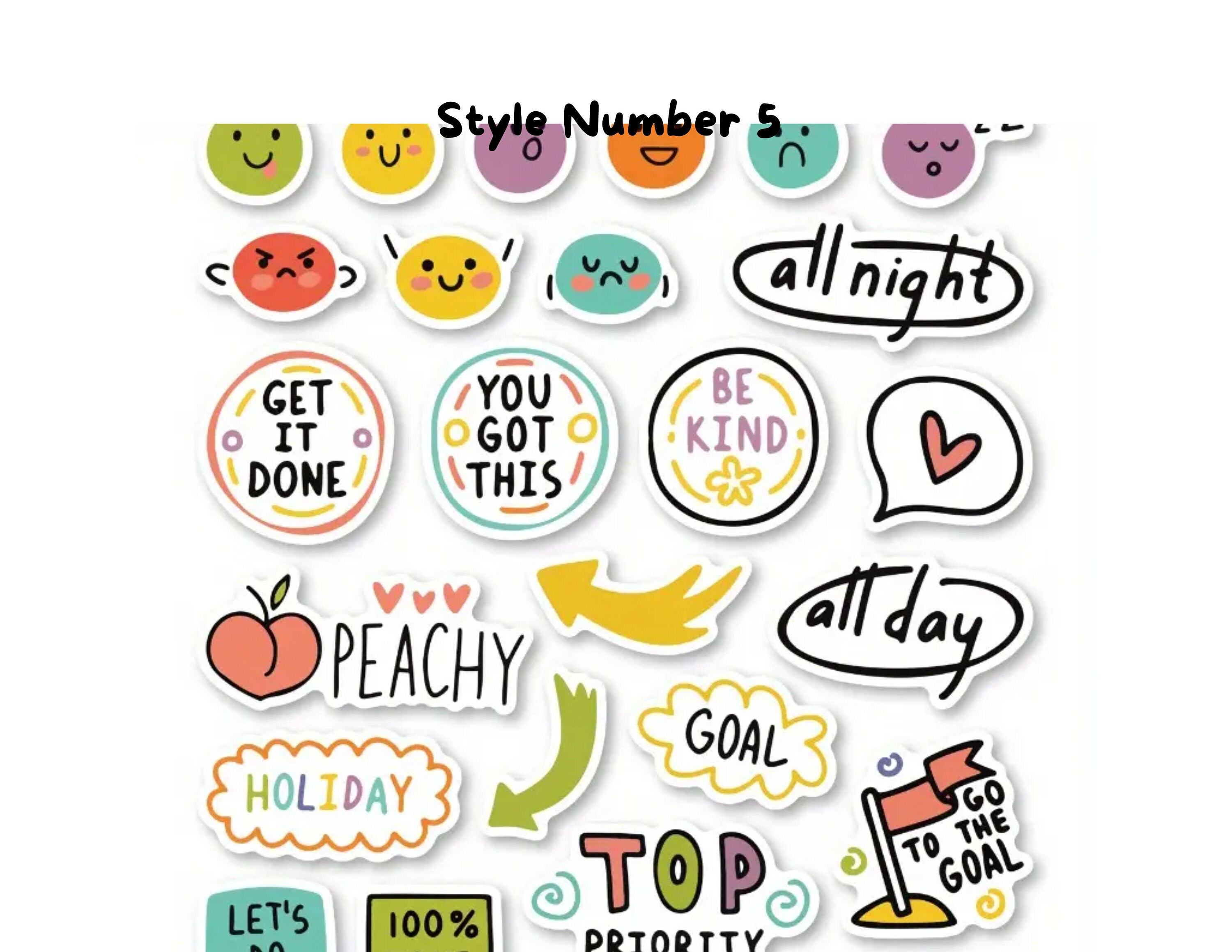 Sticker Sheets for Daily Journal , 9 Different Styles, DYI Sticker ...