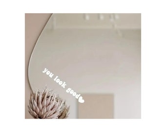 Car Mirror Decal, You Look Good Car Mirror Sticker, Rear View Mirror ...