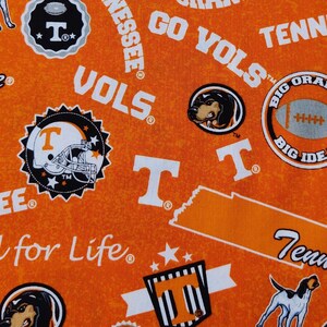 University of Tennessee Vols NCAA College Logo 100% Cotton Fabric by ...