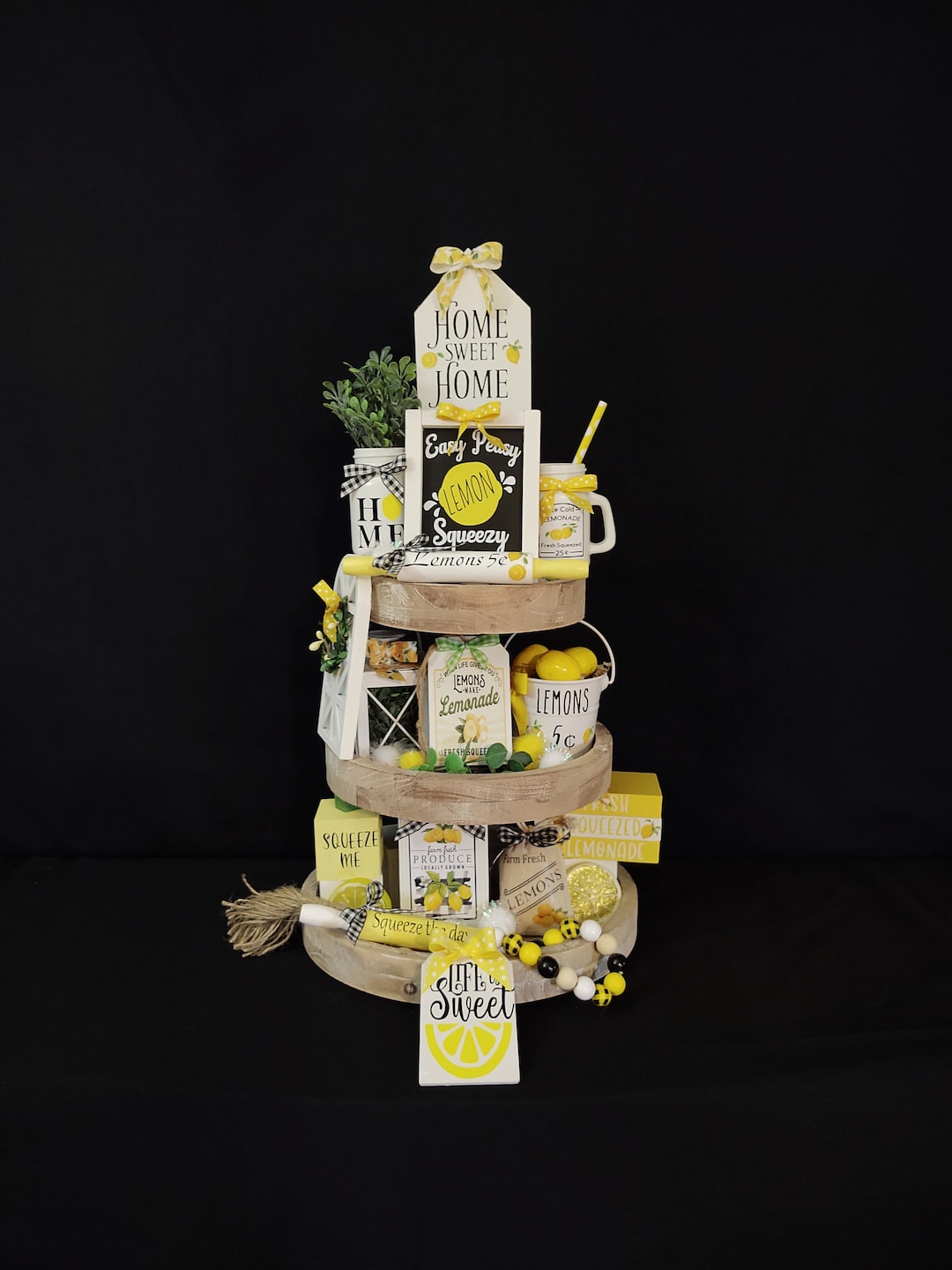 Lemon Tiered Tray Decor, Summer Tiered Tray Bundle, Lemonade Tier Tray ...