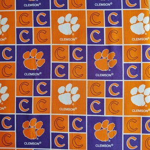University of Clemson Tigers NCAA College Logo 100% Cotton Fabric by ...