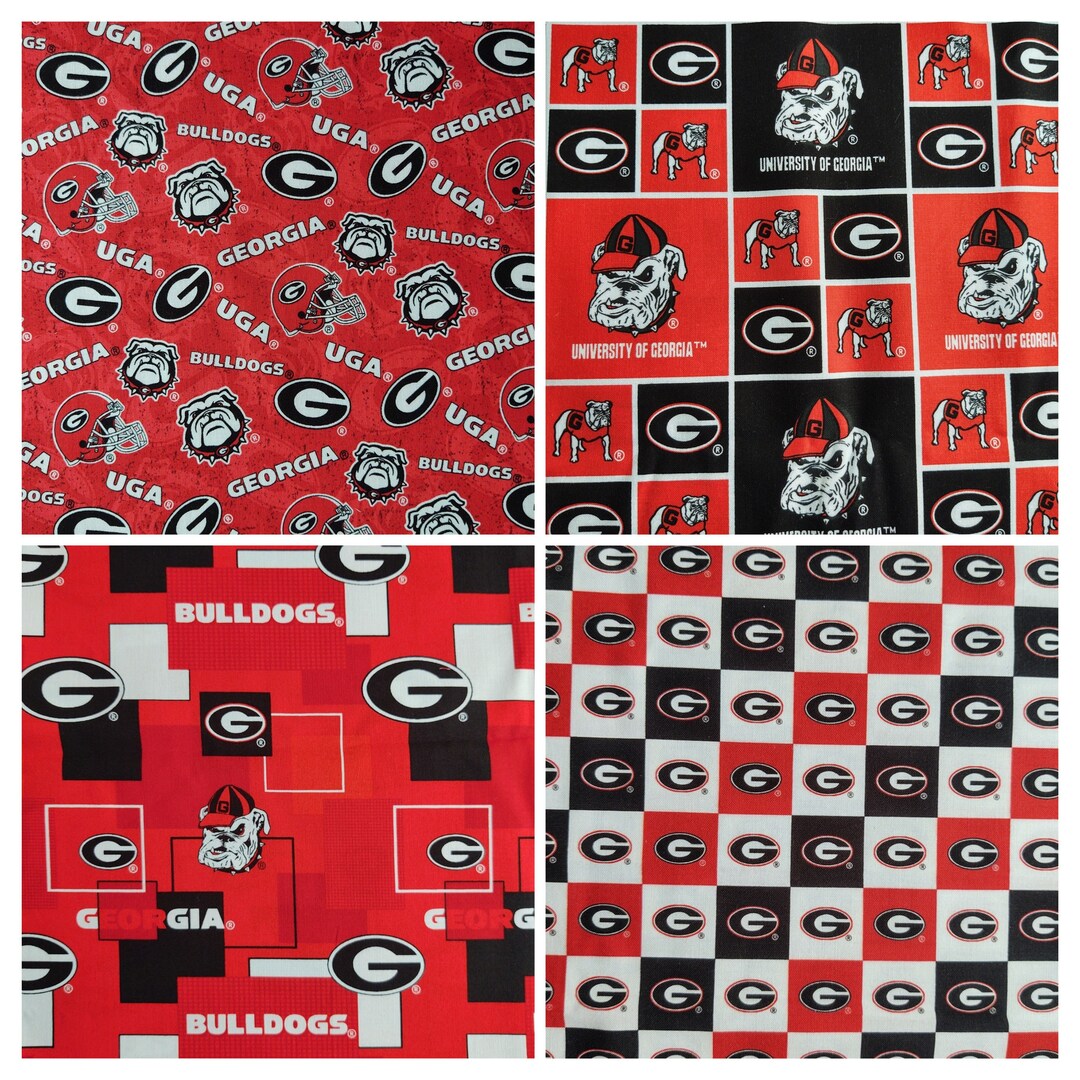 University of Georgia Bulldogs NCAA College Logo 100% Cotton Fabric by ...