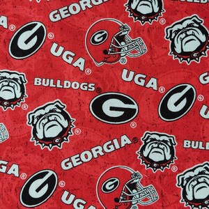 University of Georgia Bulldogs NCAA College Logo 100% Cotton Fabric by ...