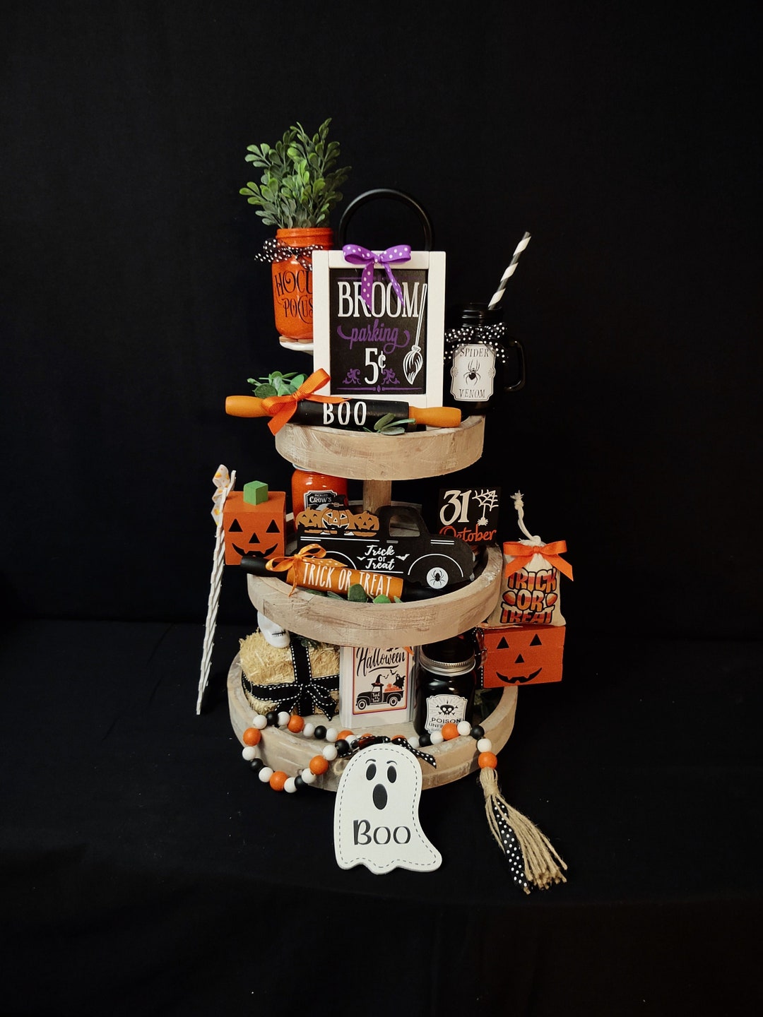 Halloween Tier Tray Decor, Fall Halloween Decor, Farmhouse Halloween ...