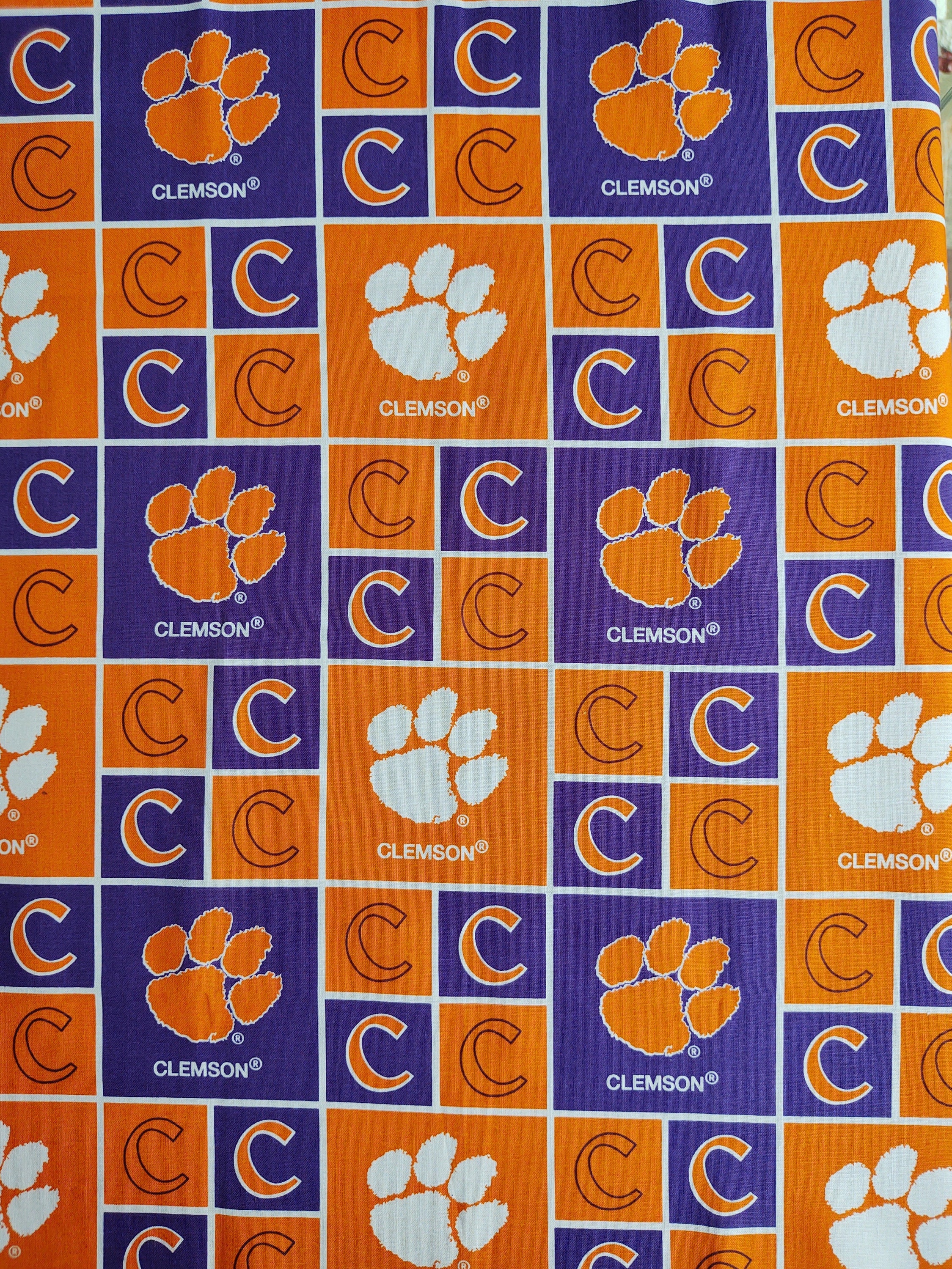 University of Clemson Tigers NCAA College Logo 100% Cotton Fabric by ...