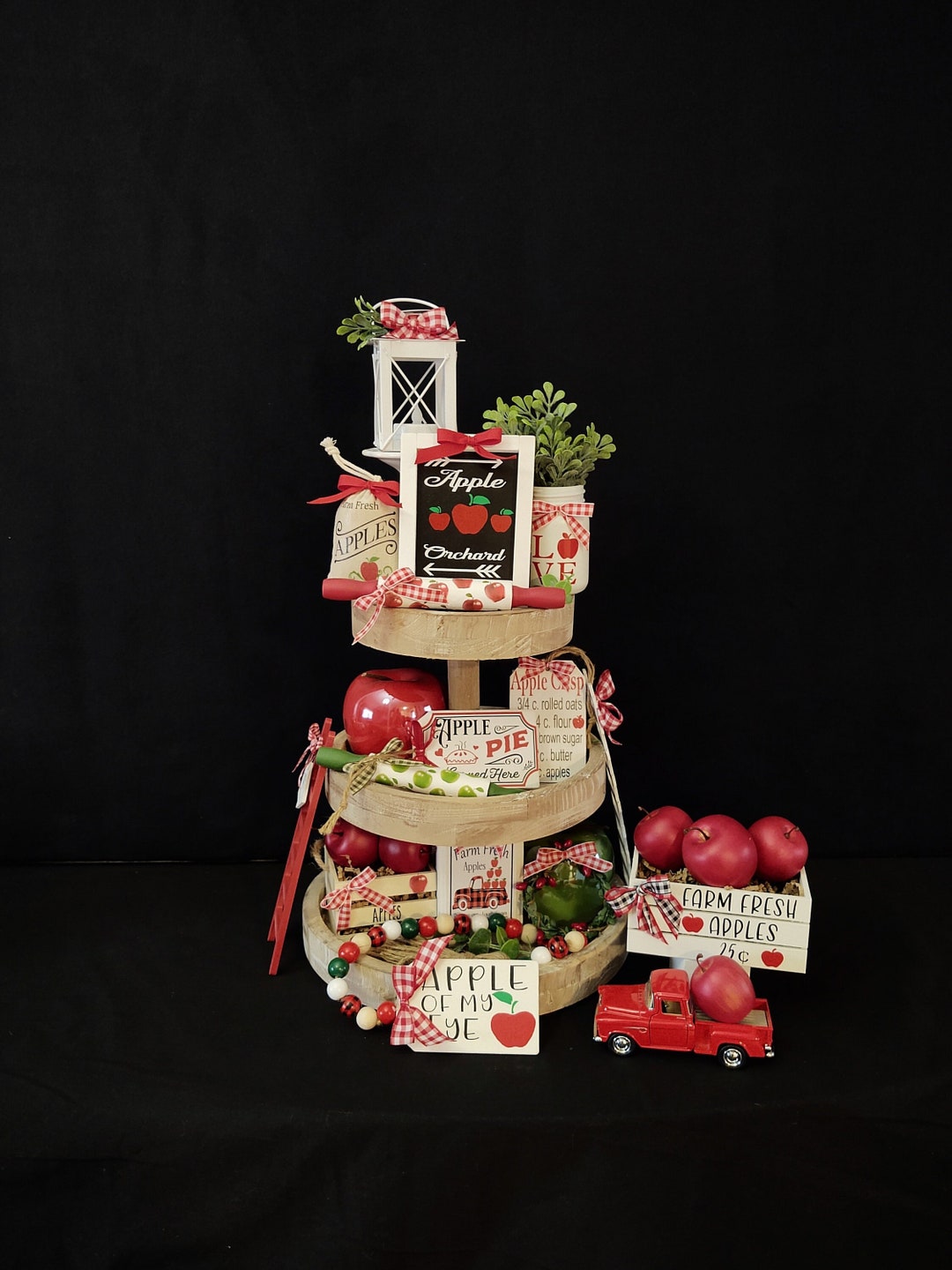 Apple Tiered Tray Decor, Fall Apple Orchard Farmhouse Decor, Apple ...