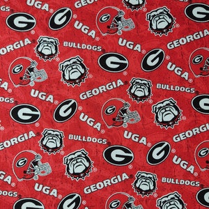 University of Georgia Bulldogs NCAA College Logo 100% Cotton Fabric by ...