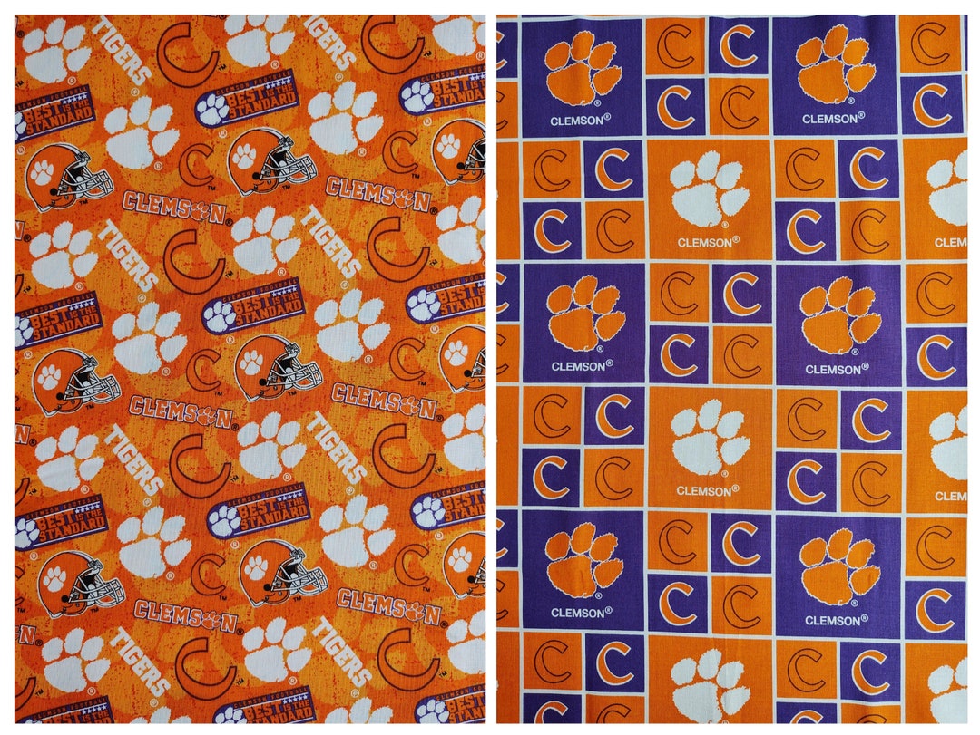 University of Clemson Tigers NCAA College Logo 100% Cotton Fabric by ...