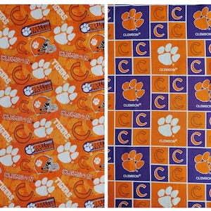 University of Clemson Tigers NCAA College Logo 100% Cotton Fabric by ...