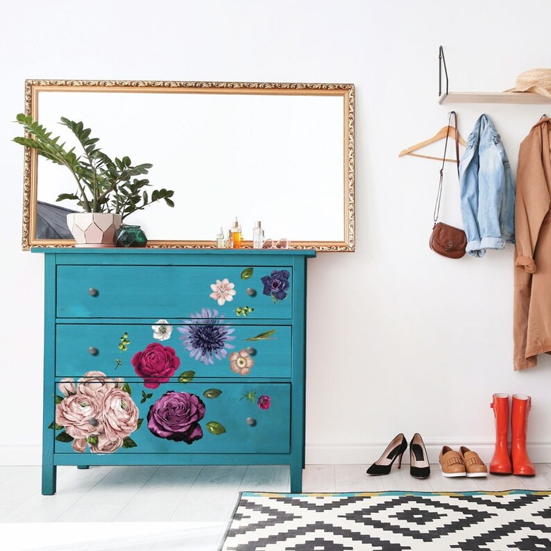 Redesign Decor Transfers Lush Floral II Vintage Furniture Decal Rubon ...