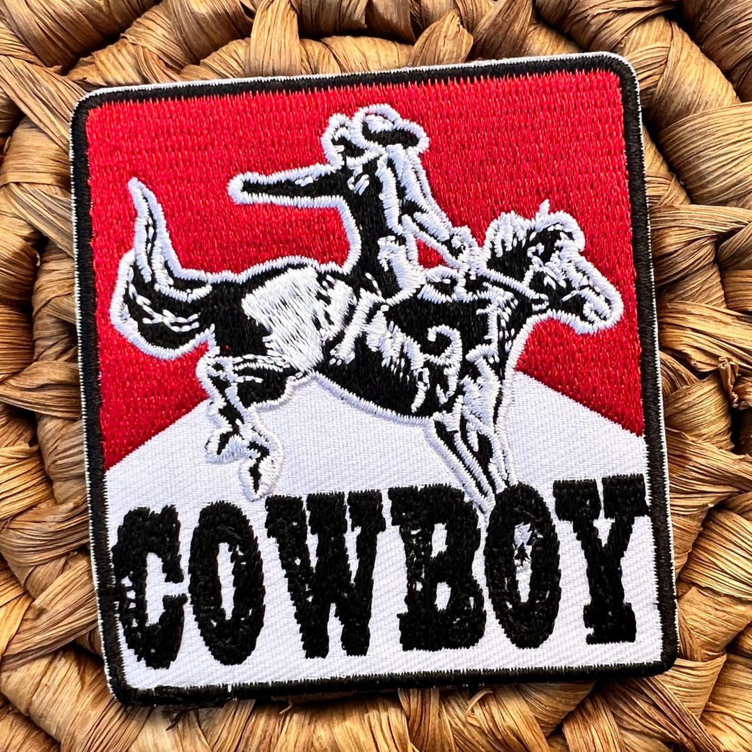 Cowboy Patch, Embroidery Patch, Patches for Hat, Iron on Patch, Cowboy ...