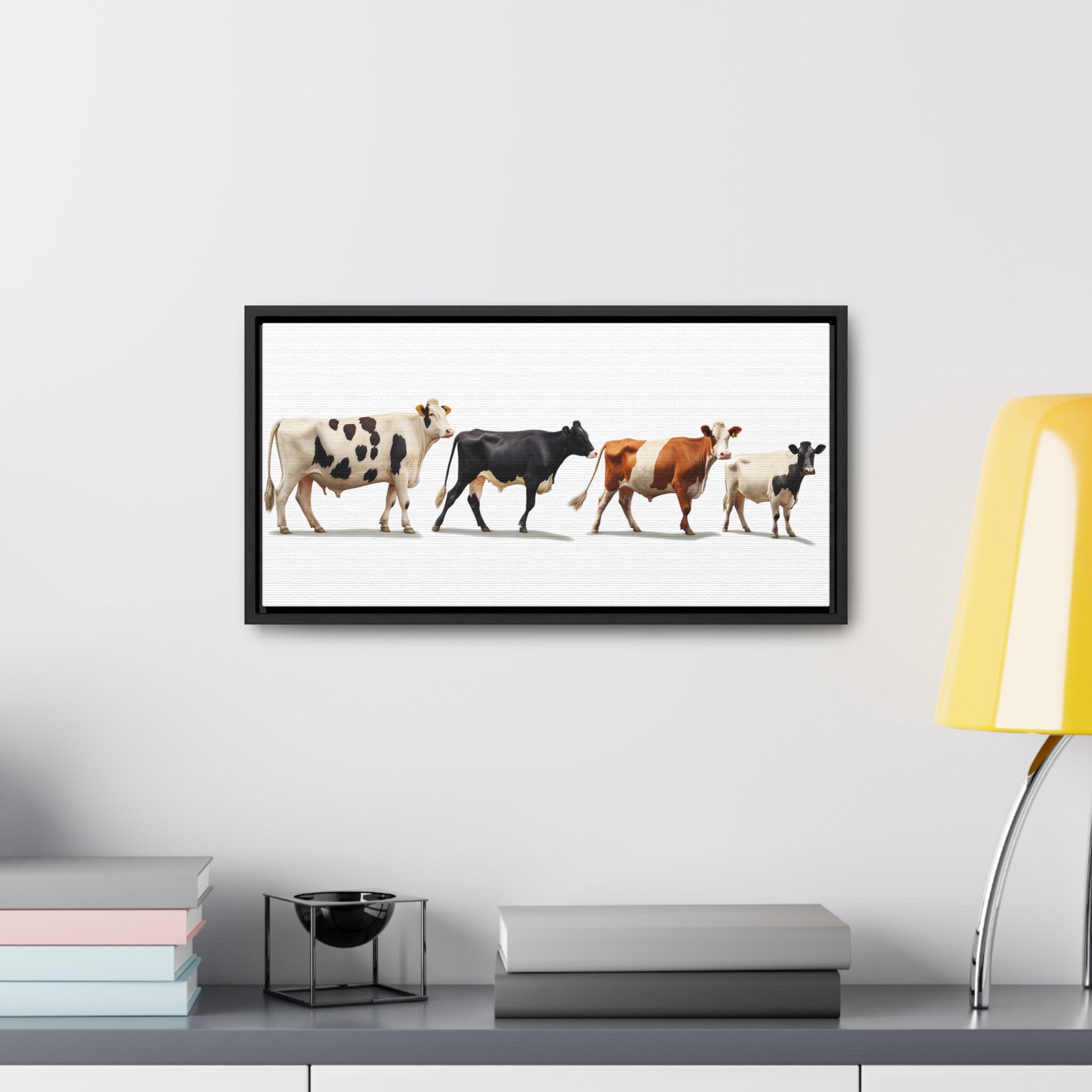 Cow Print Cow Wall Art Animal Posters Framed Cows Painting Cows Canvas ...