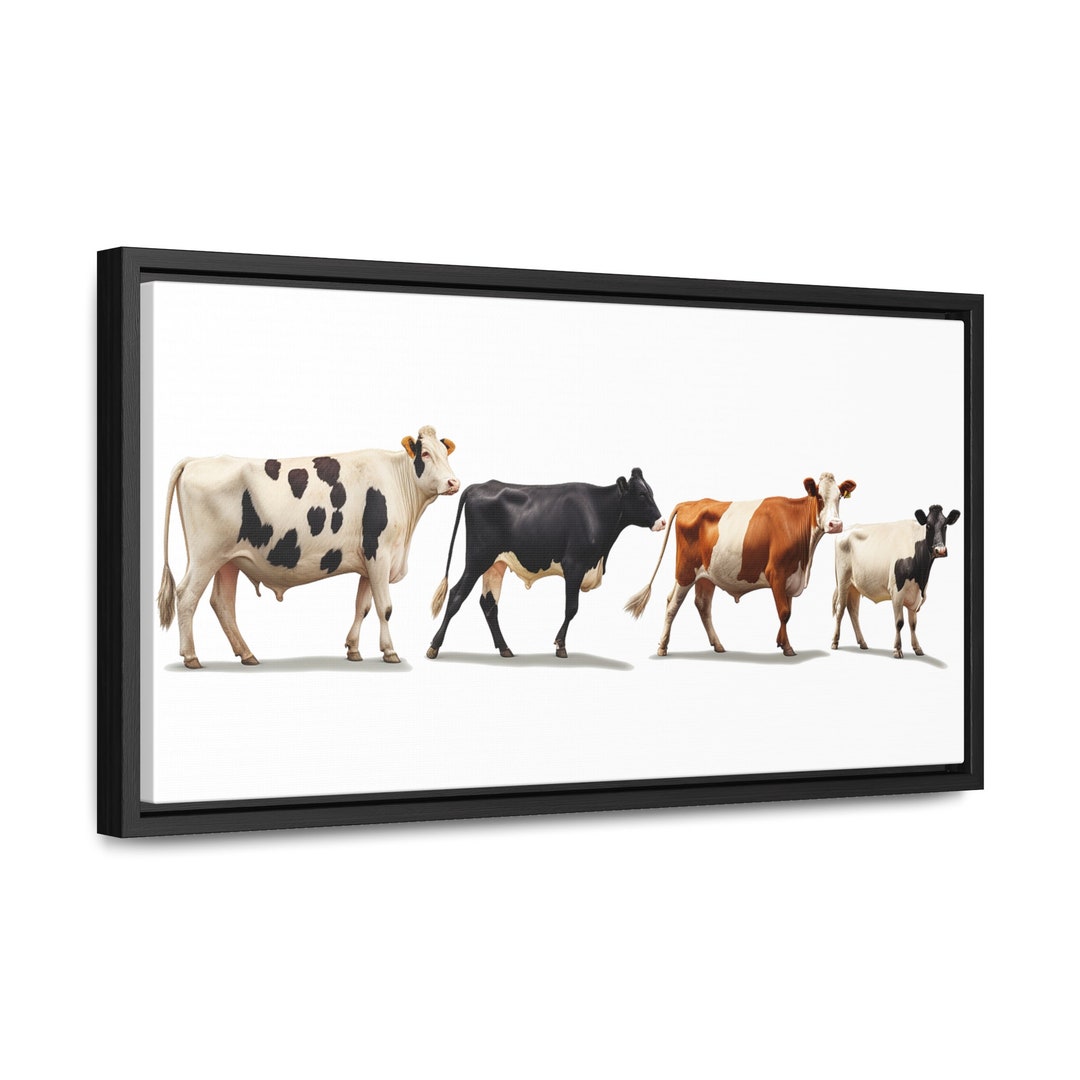 Cow Print Cow Wall Art Animal Posters Framed Cows Painting Cows Canvas ...