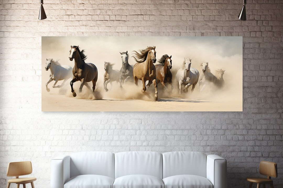 Running Horses Print Horse Wall Art Animal Posters Framed Horse ...