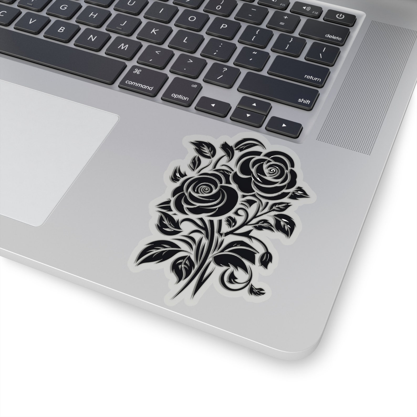 Rose Sticker Black and White Rose Stylized Rose Sticker Tribal Rose ...