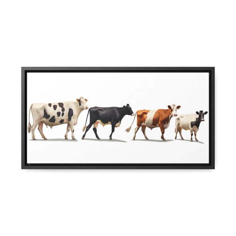 Cow Print Cow Wall Art Animal Posters Framed Cows Painting Cows Canvas ...