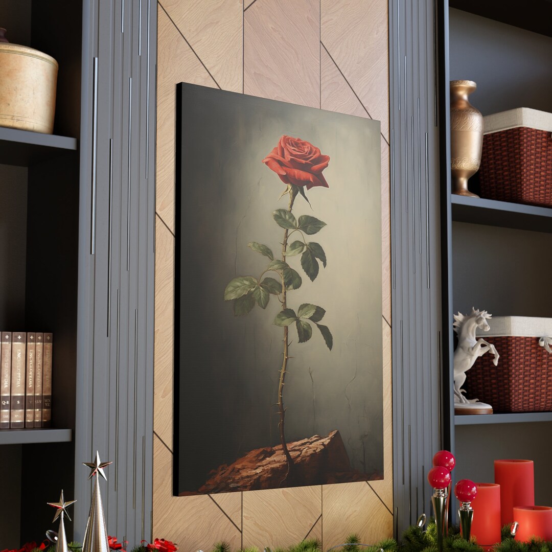 Rose Print Canvas Rose on Canvas Artistic Rose Love on Canvas Floral ...