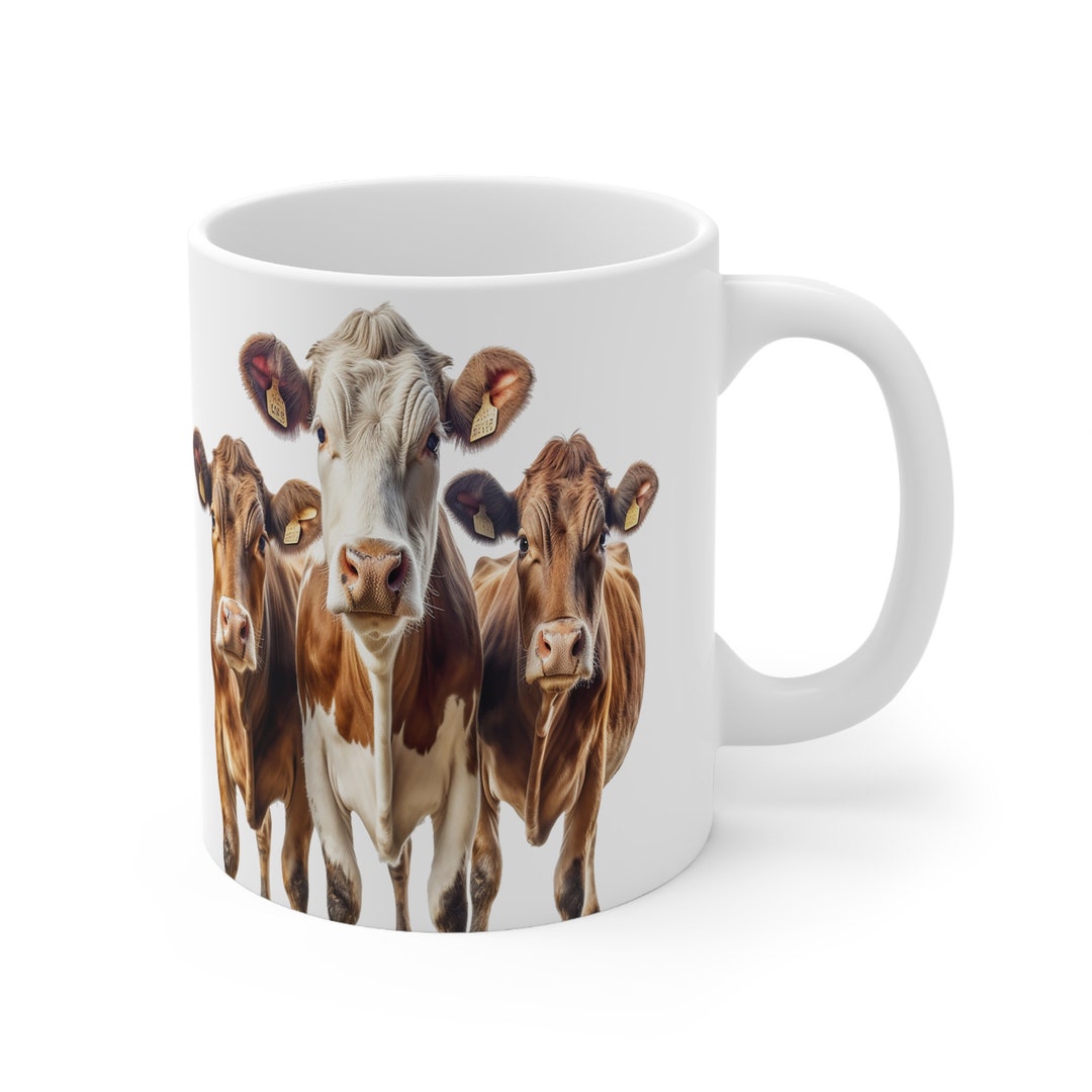 Cow Print Mug Cow Mug Art Animal Mugs Animal Mug Cows Mug Print Cows ...