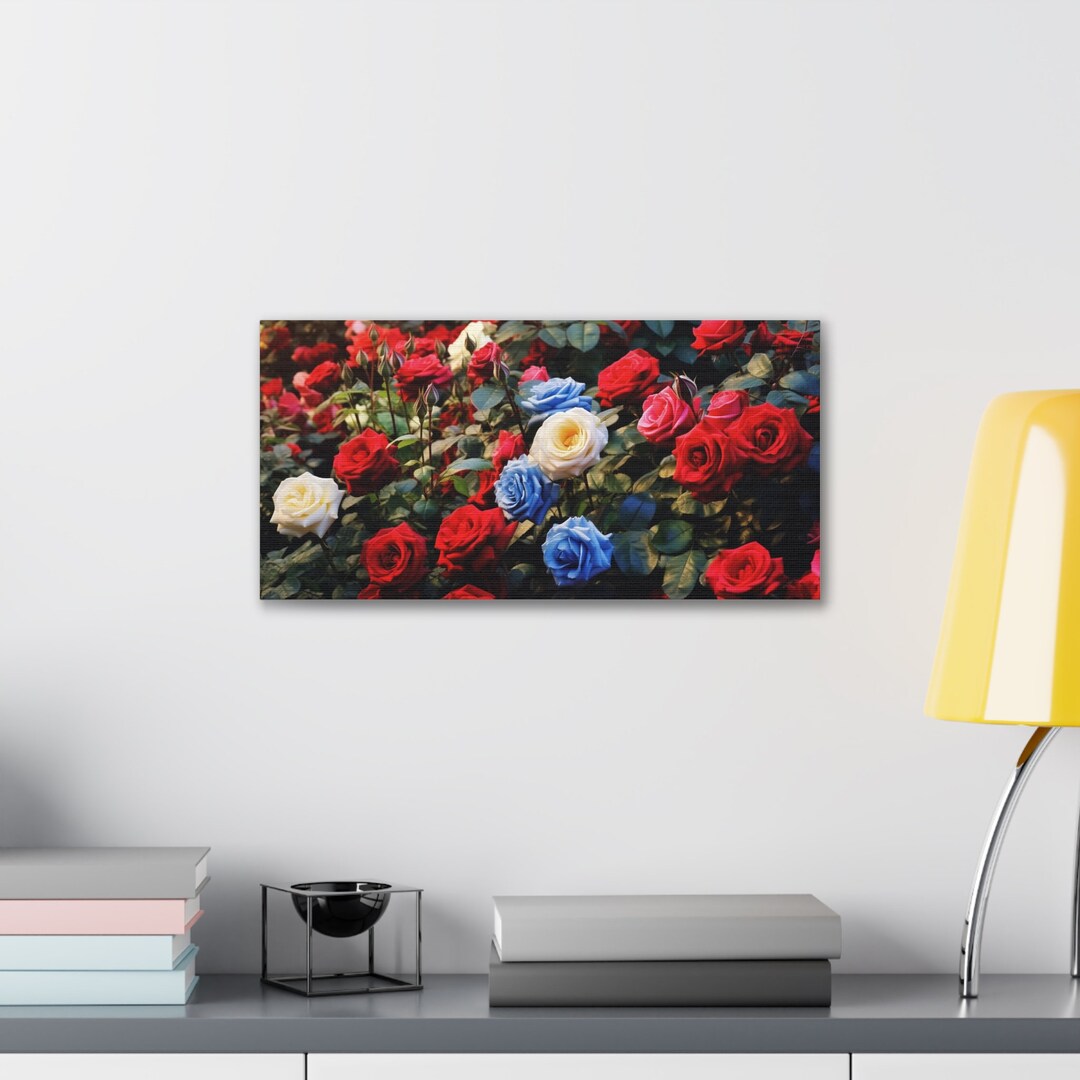Rose Canvas Rose on Canvas Artistic Rose Framed on Canvas Floral Print ...