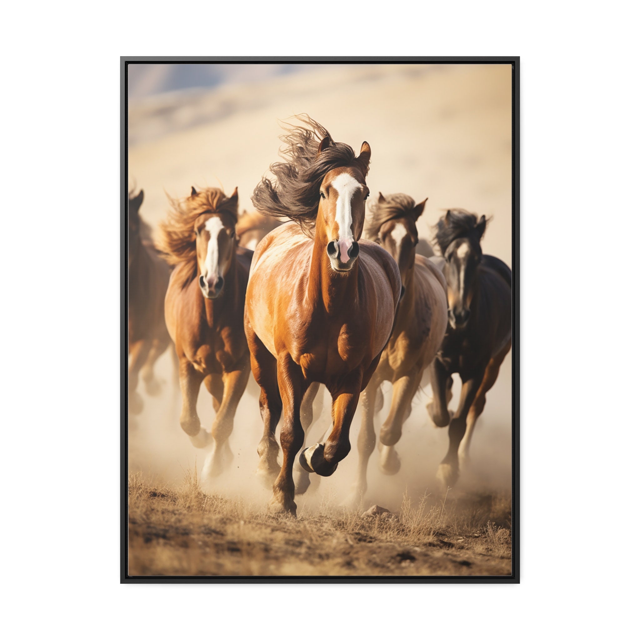 Running Horses Print Horse Wall Art Animal Posters Framed Horse ...