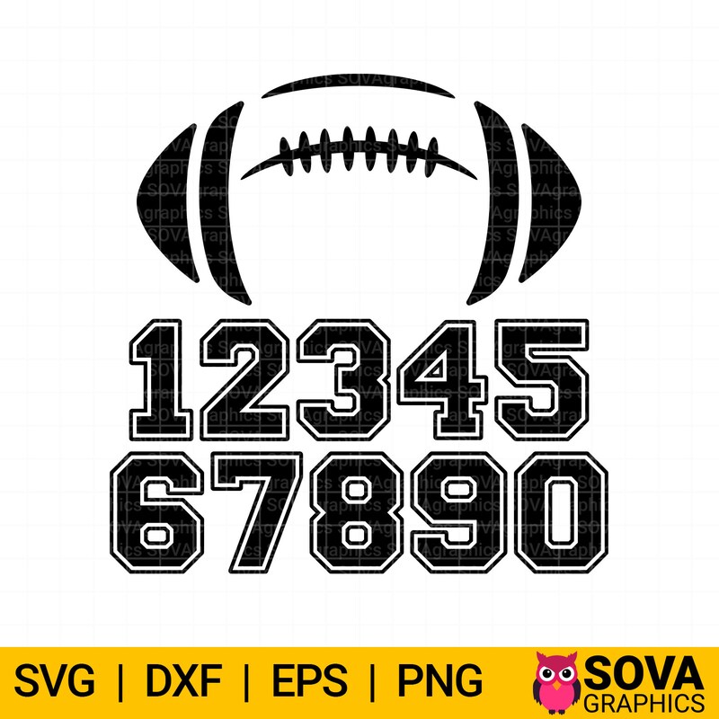 Football Number Svg - Etsy