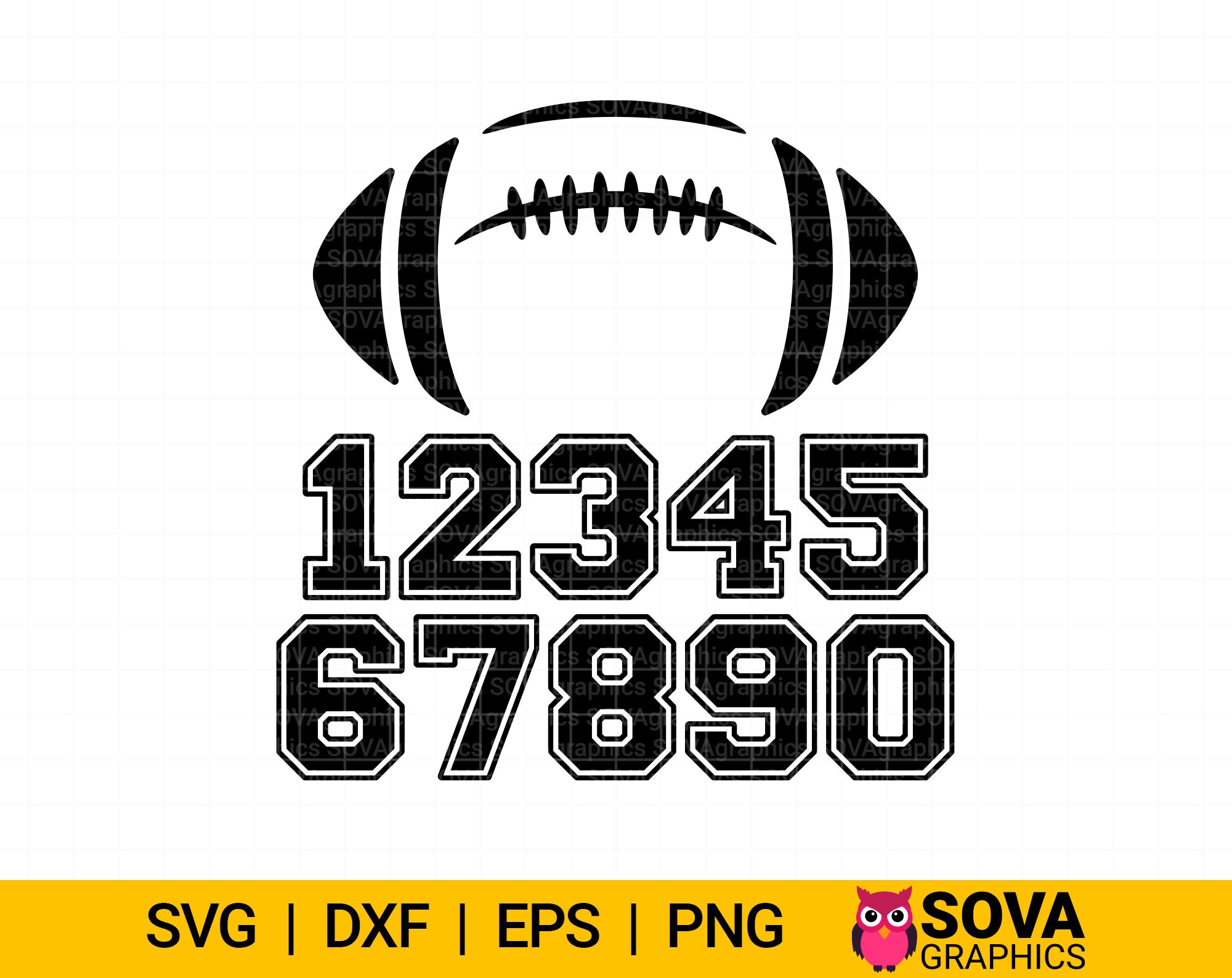 Football Number Svg Football Player Numbers Svg Football - Etsy