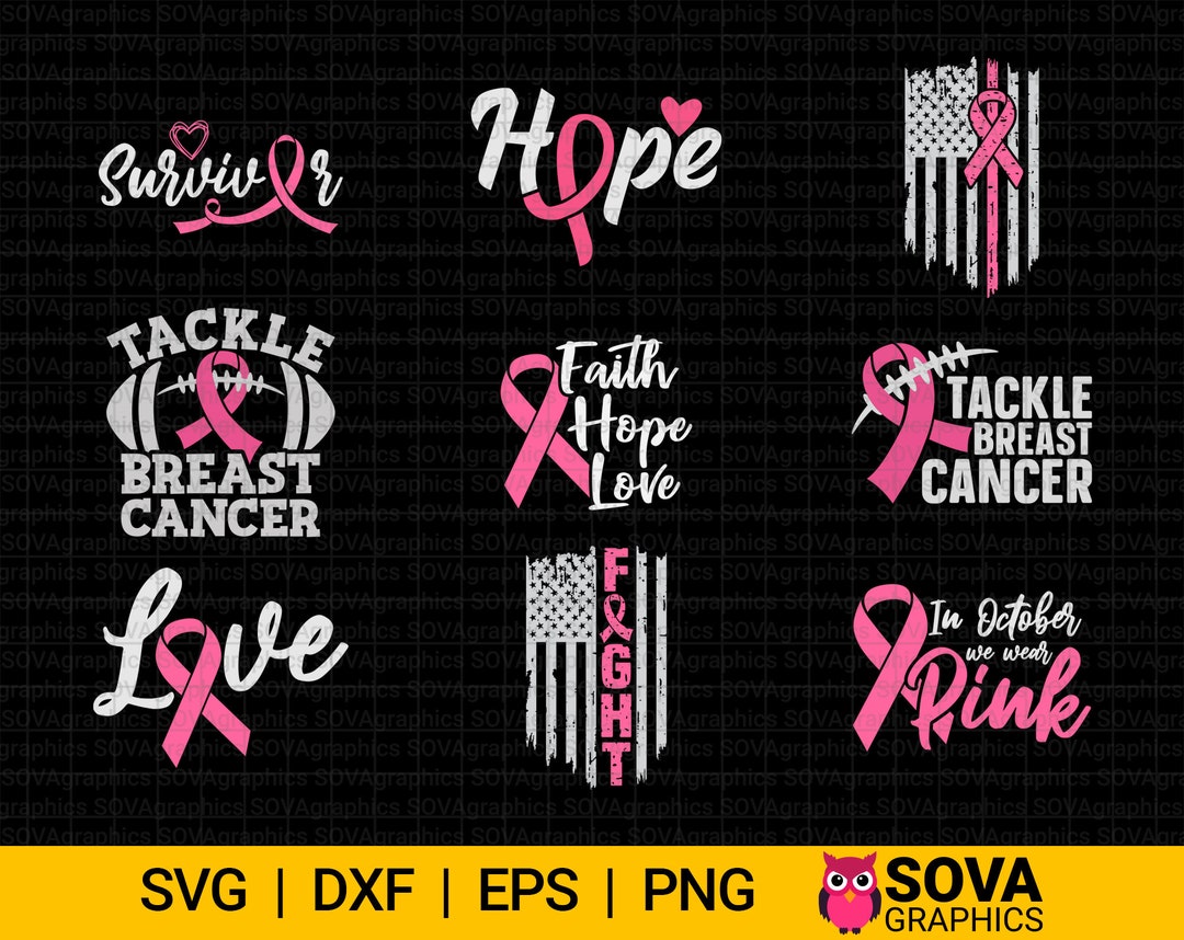 Breast Cancer Svg Bundle, Fight Cancer Svg, Cancer Awareness Svg ...