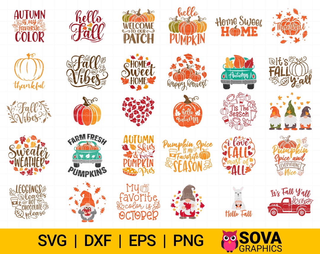 Fall Svg Bundle, Autumn Svg Bundle, Autumn Svg, Fall Svg, Pumpkin Svg ...