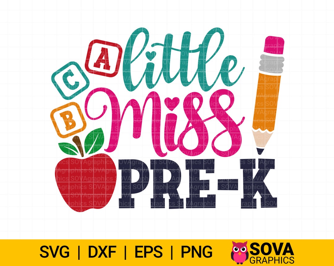 Little Miss Pre-k Svg Back to School Svg Preschool Svg - Etsy