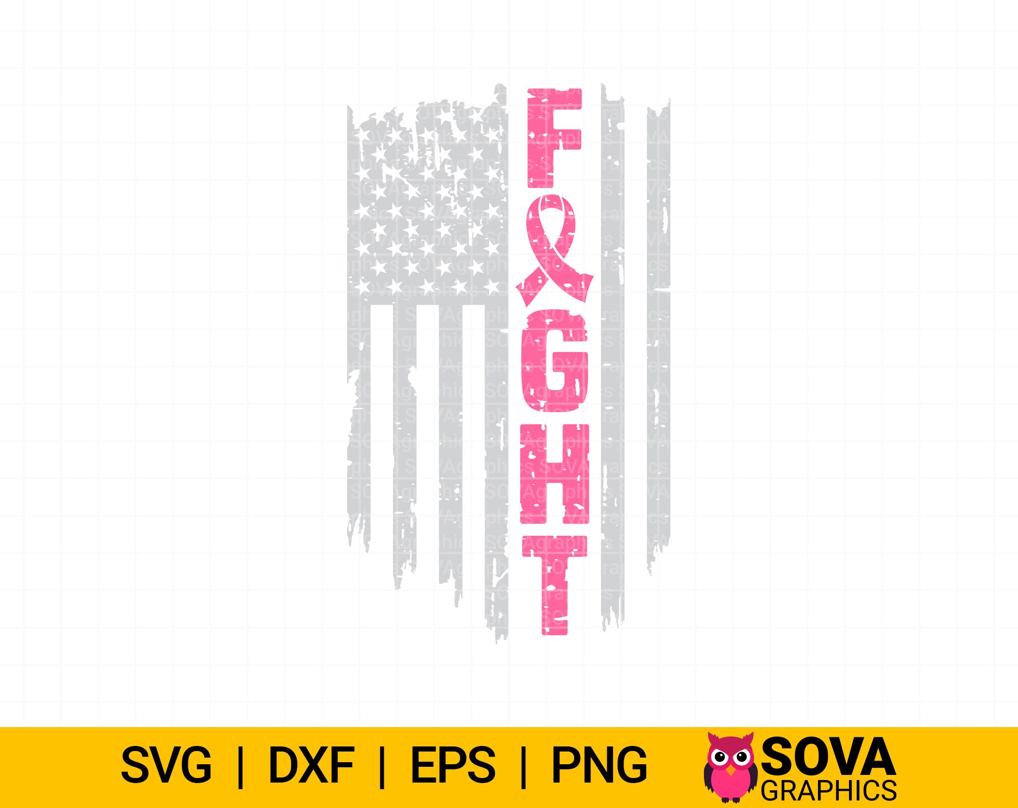 Fight Svg Pink Ribbon USA Flag Svg Fight Flag Svg Breast - Etsy